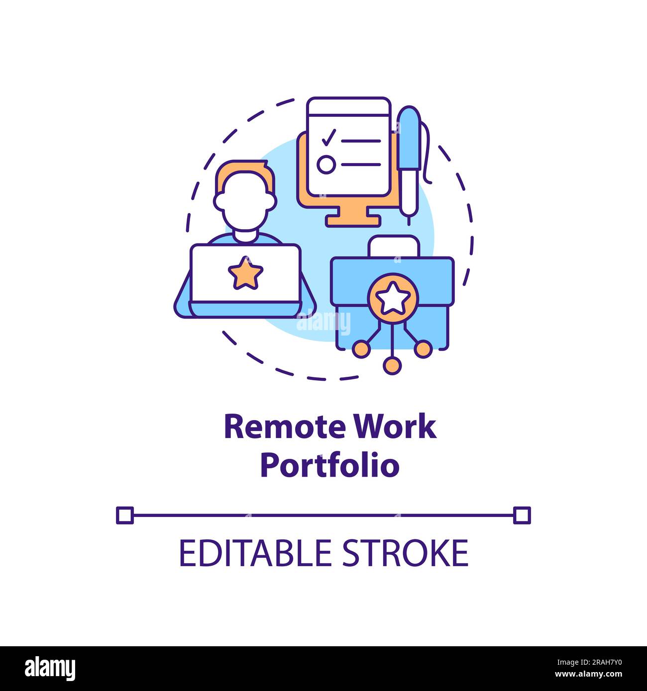 Remote work portfolio concept icon Stock Vector Image & Art - Alamy