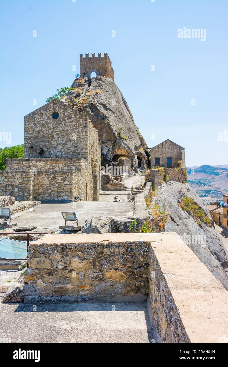 castle of Sperlinga, Sicily, on a rock in one of the most beautiful ...