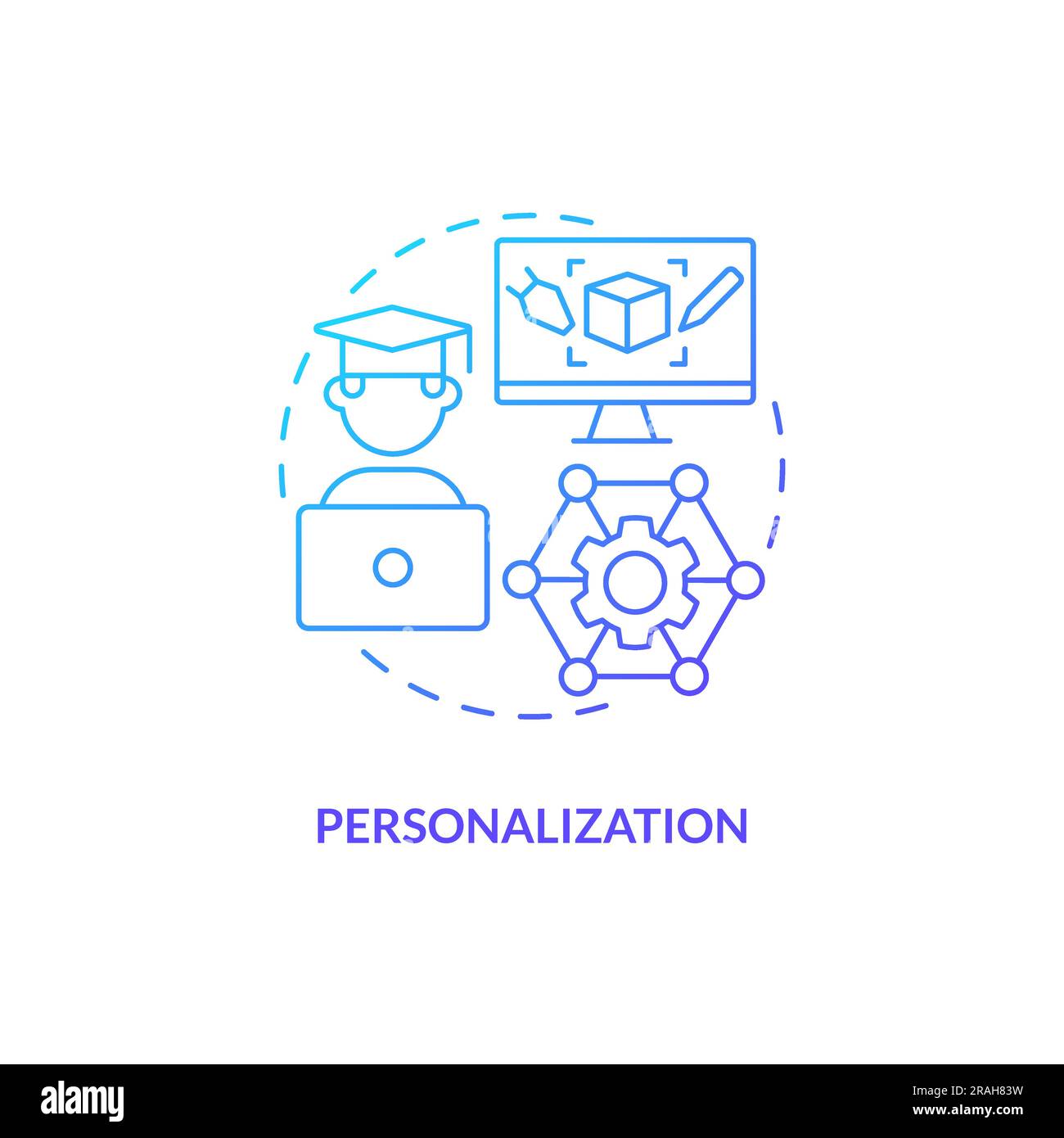 Personalization in AI education concept icon Stock Vector Image & Art ...