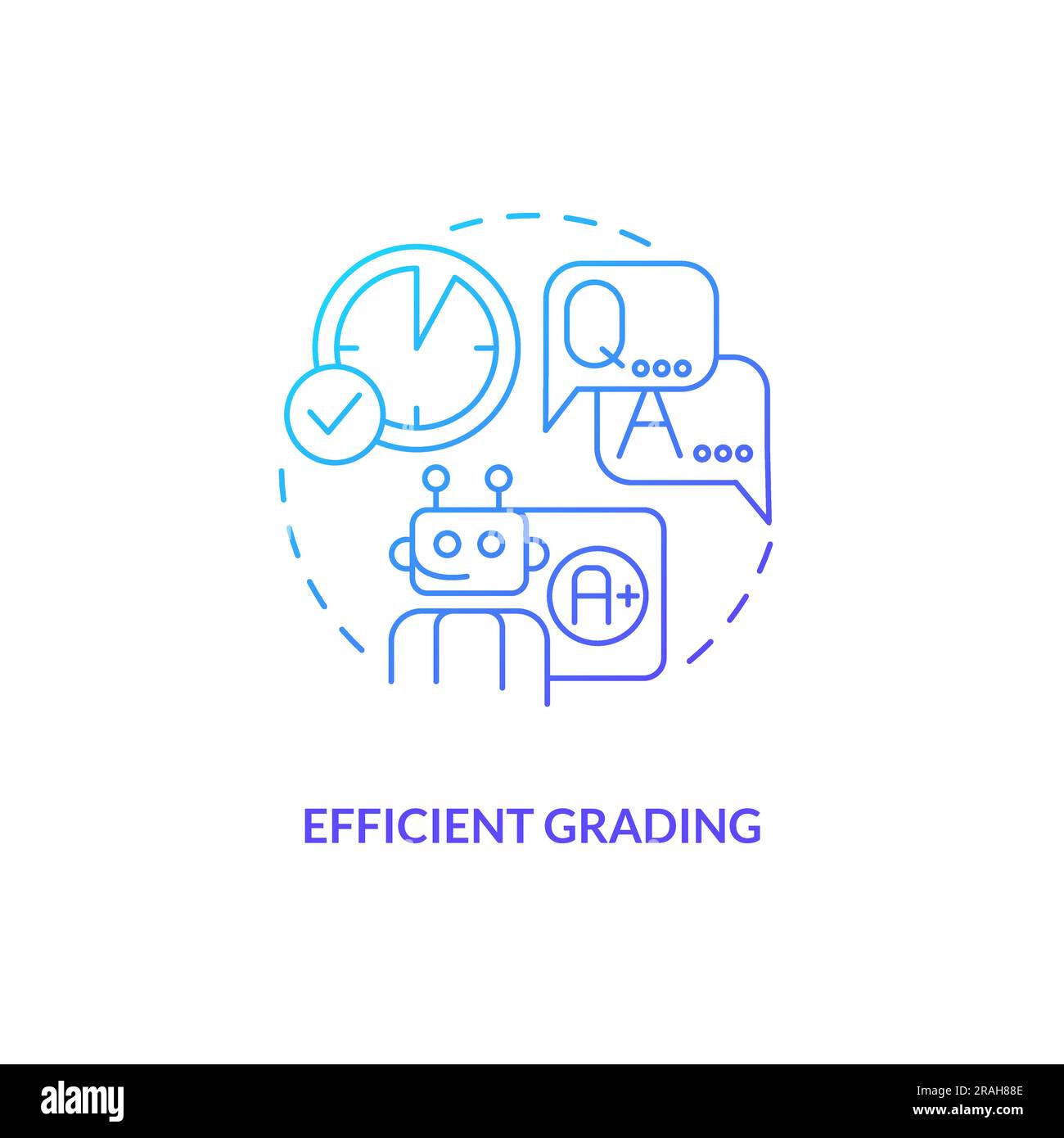 Efficient grading in AI education concept icon Stock Vector Image & Art ...