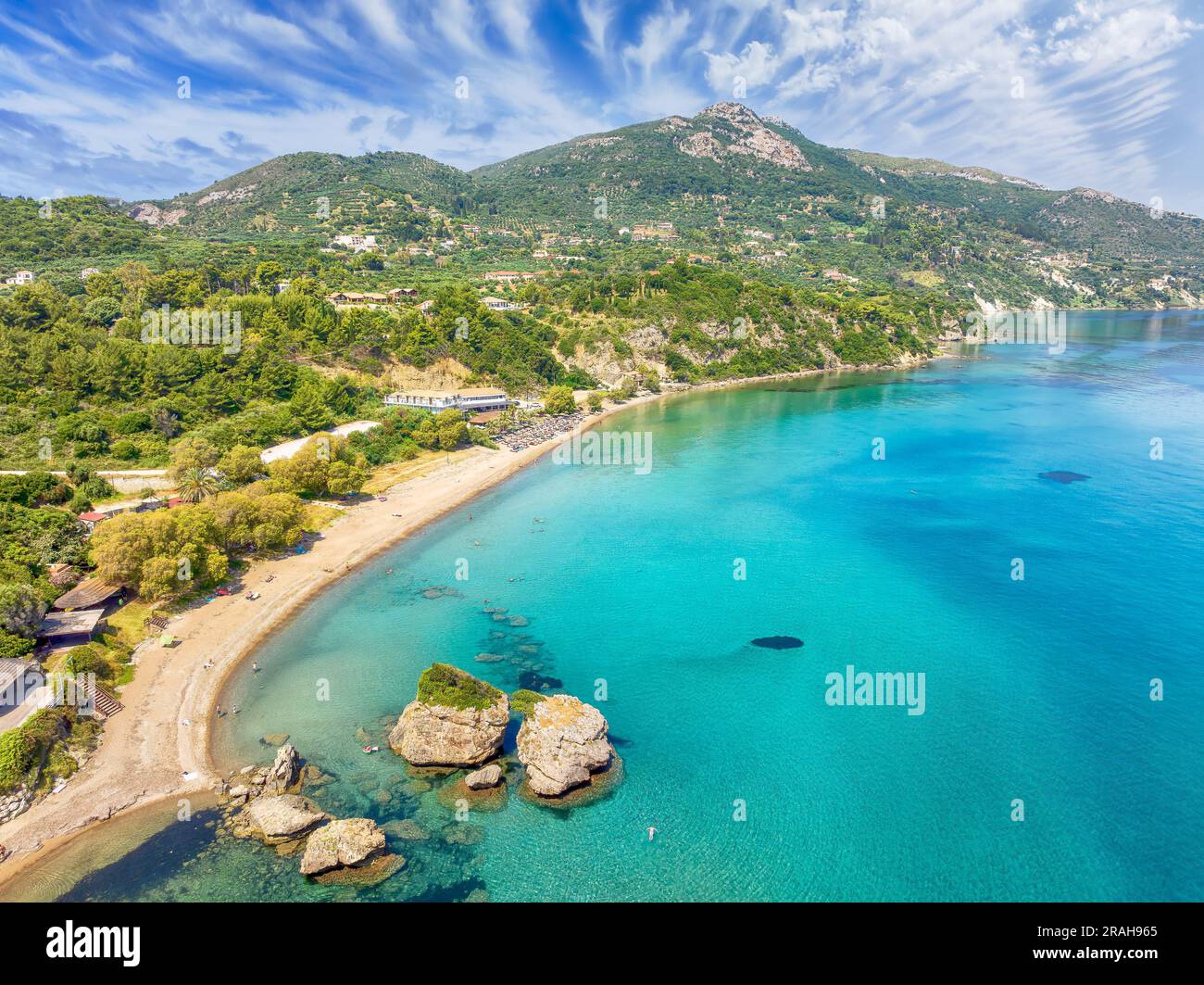 Landscape with Porto Zorro Beach, Zakynthos islands, Greece Stock Photo ...