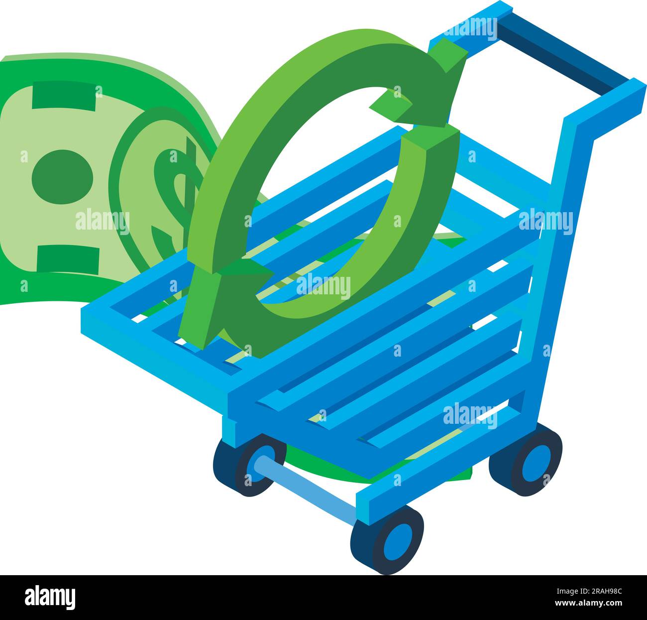 Consumption concept icon isometric vector. Dollar bill and empty ...