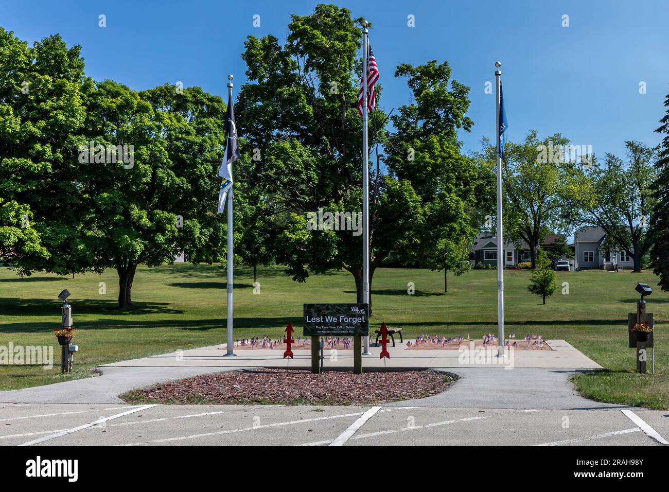 Manitowoc WI July 3 2023: park dedicated to local soldiers who fought ...