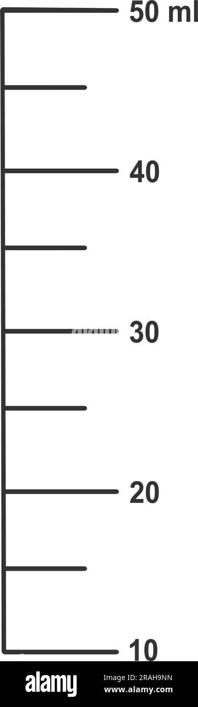 Measuring scale with 50 ml liquid volume for cups to preparing cooking or chemistry flasks ...