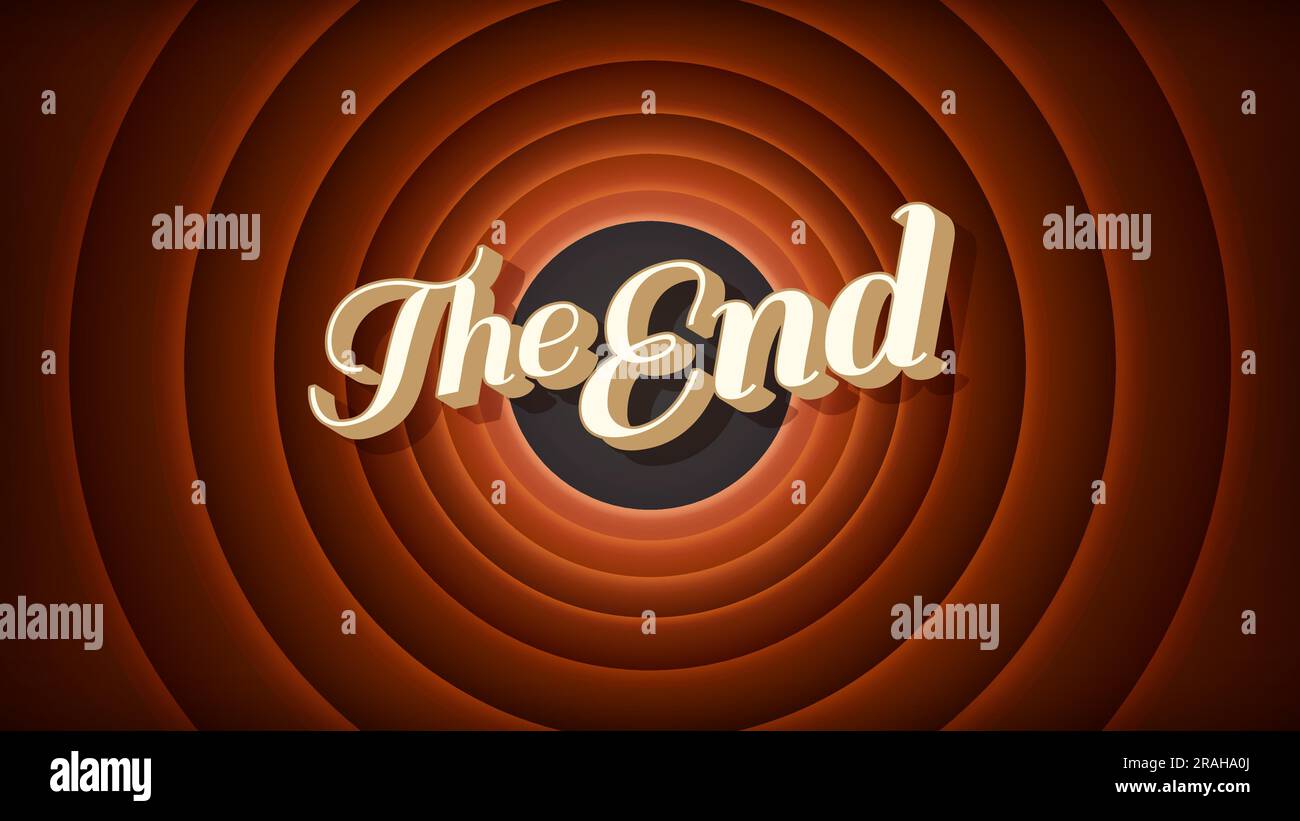 End screen, movie cinema film circle background. Cinema theater ...