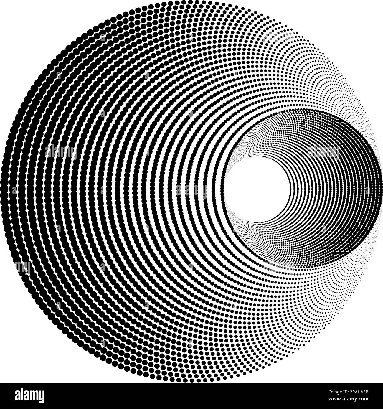 Funnel, portal, wormhole or black hole with polka dottedconcentric ...