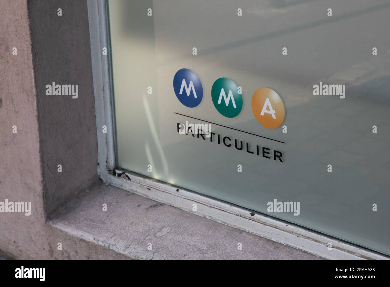 annecy , France - 06 16 2023 : mma particuliers sign text letters and ...