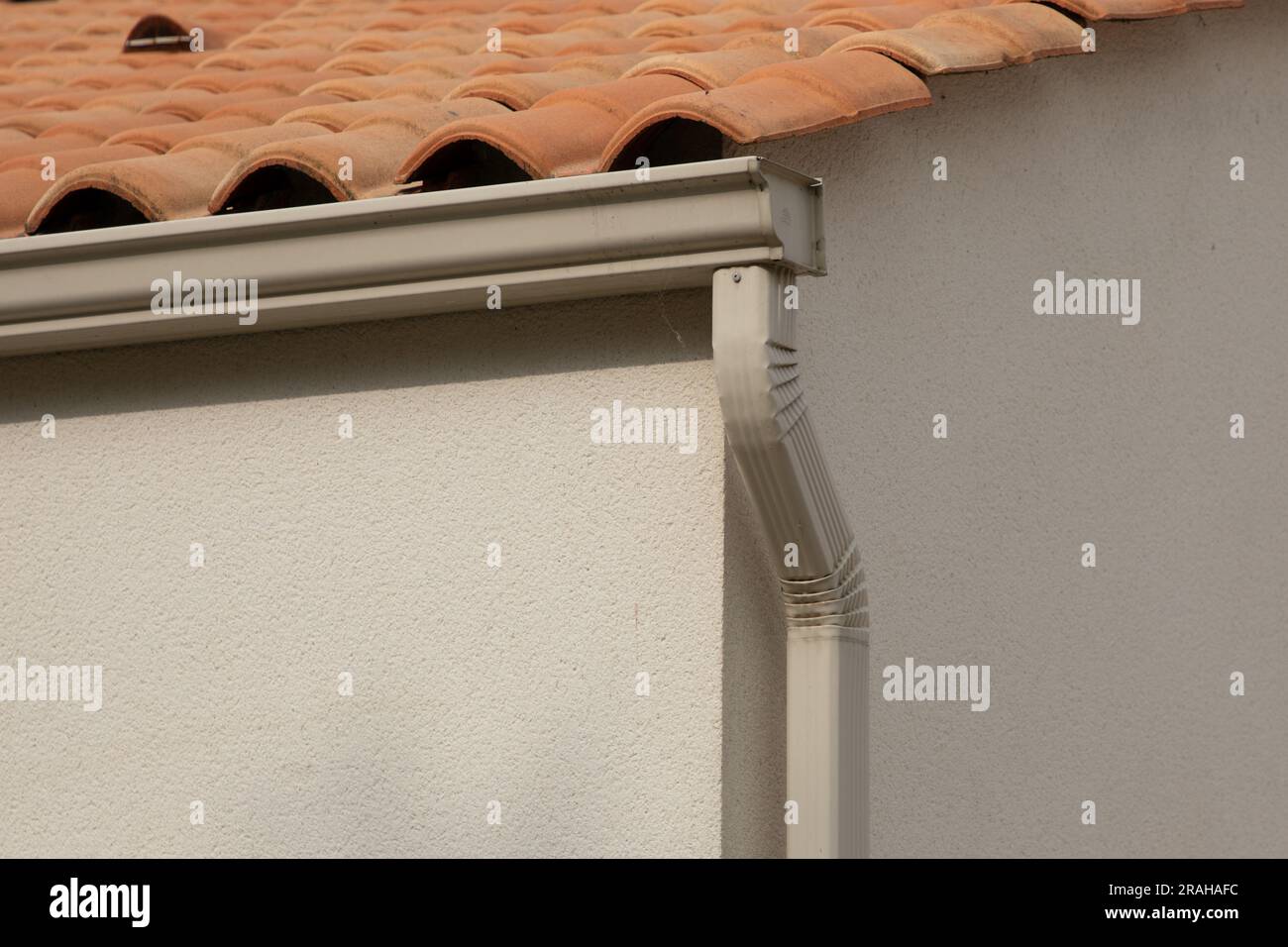 House rain gutter sandy beige modern waterproofing home corner roof ...