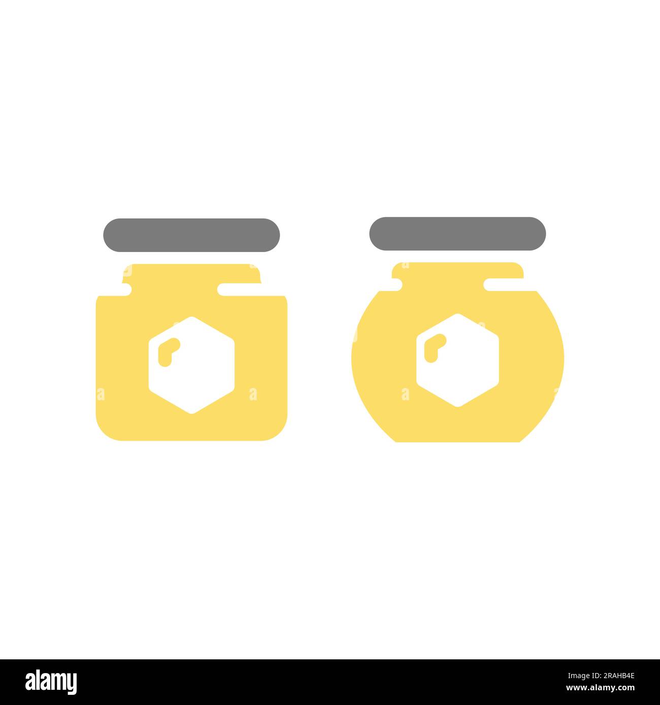 Honey jar with honeycomb colorful vector icon set. Jars filled icons Stock Vector Image & Art ...