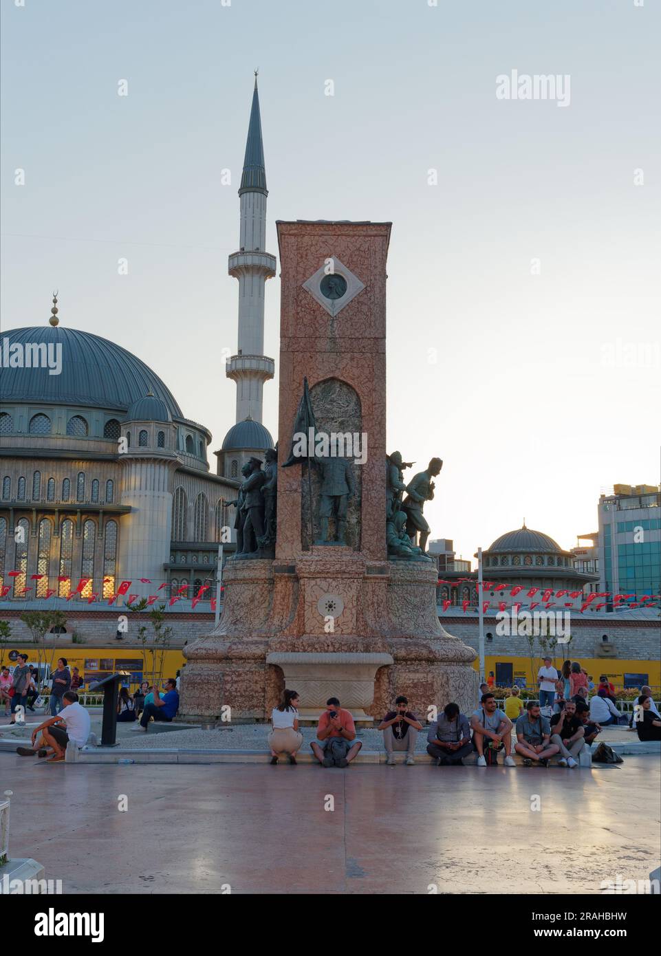 Taksim Square, Republic Monument and the Taksim Mosque in Istanbul ...