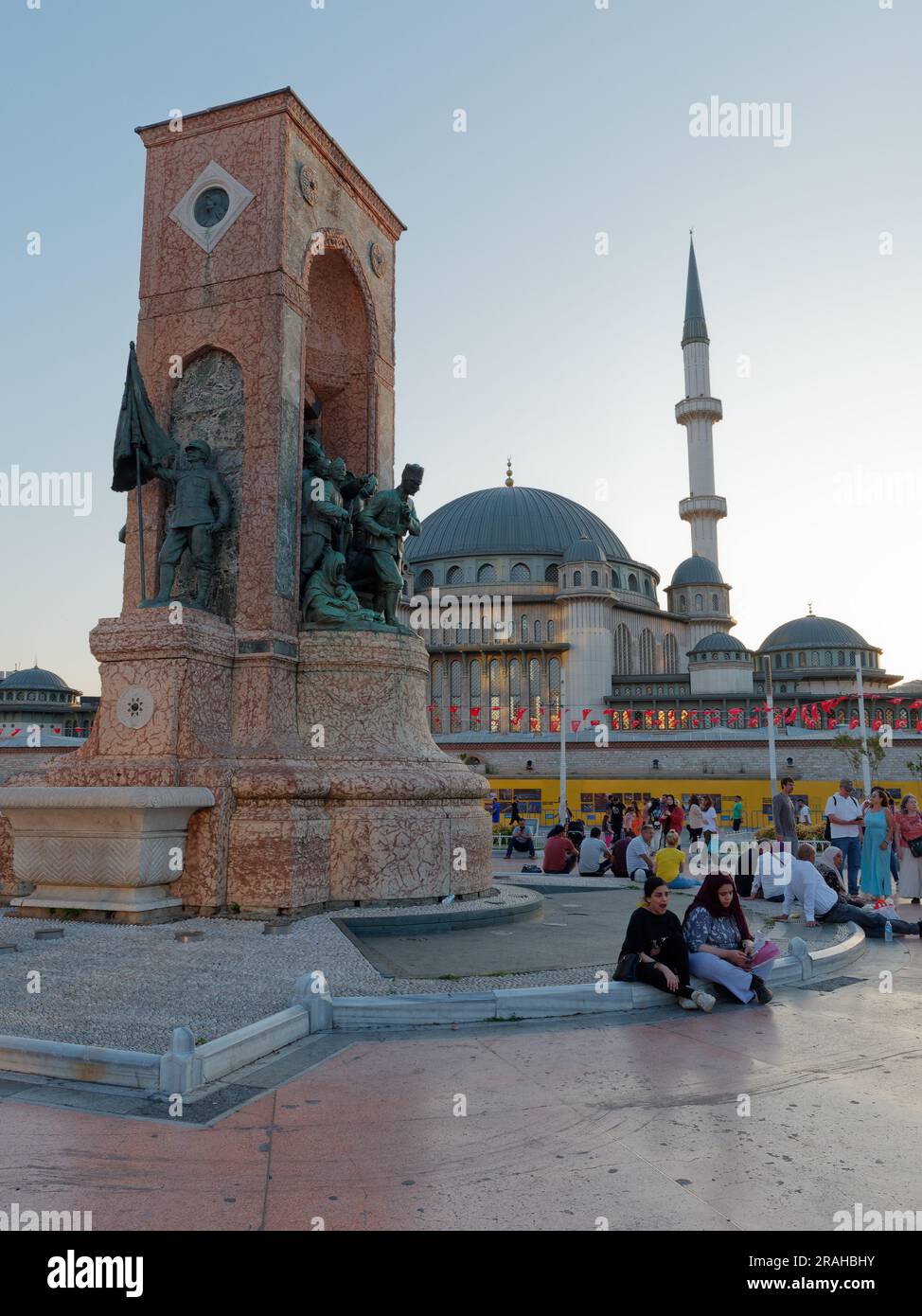 Taksim Square, Republic Monument and the Taksim Mosque in Istanbul ...