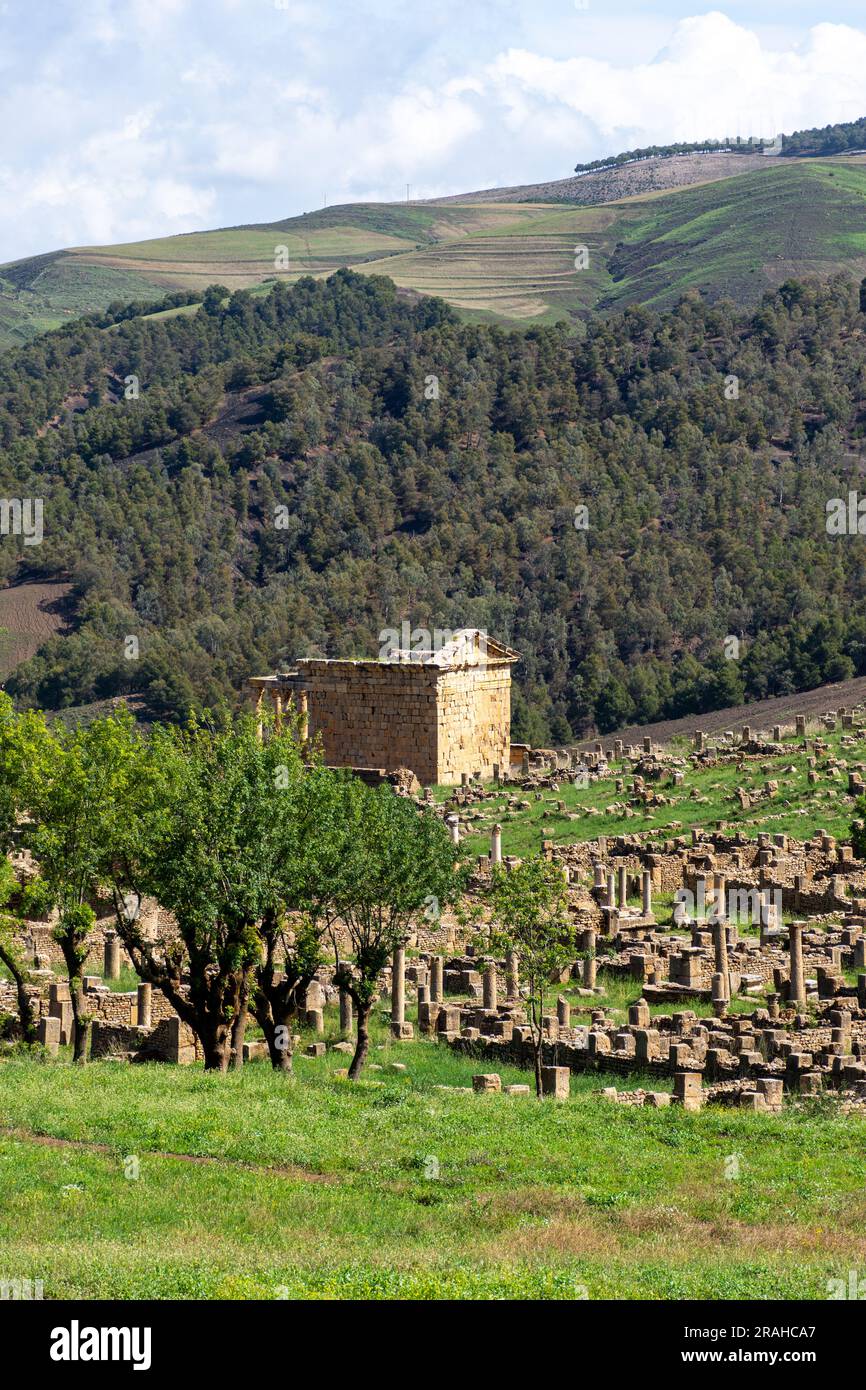 View of a Roman temple in the ancient city of Cuicul. UNESCO World ...
