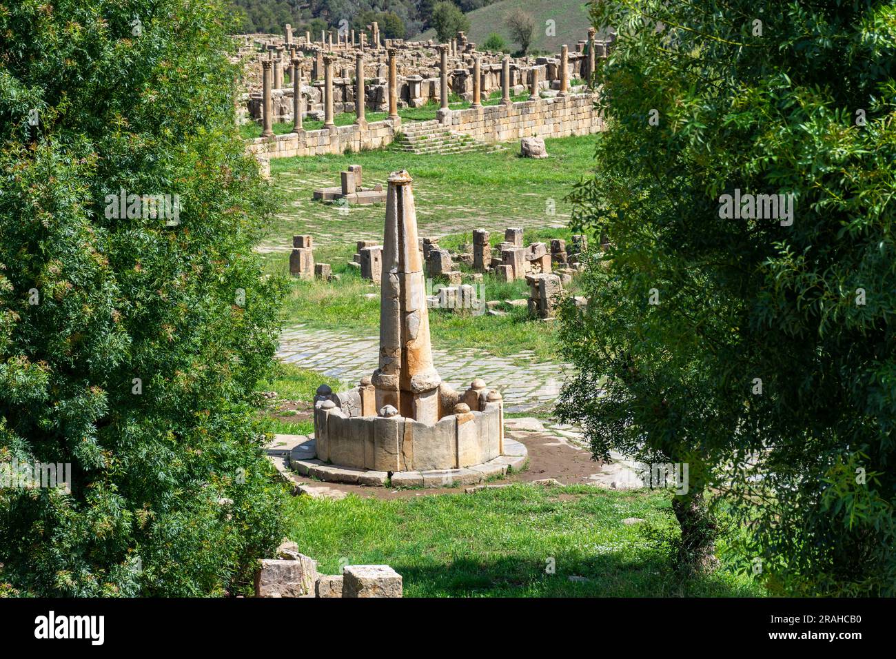 Roman fountain in the ancient town of Cuicul. UNESCO world heritage ...