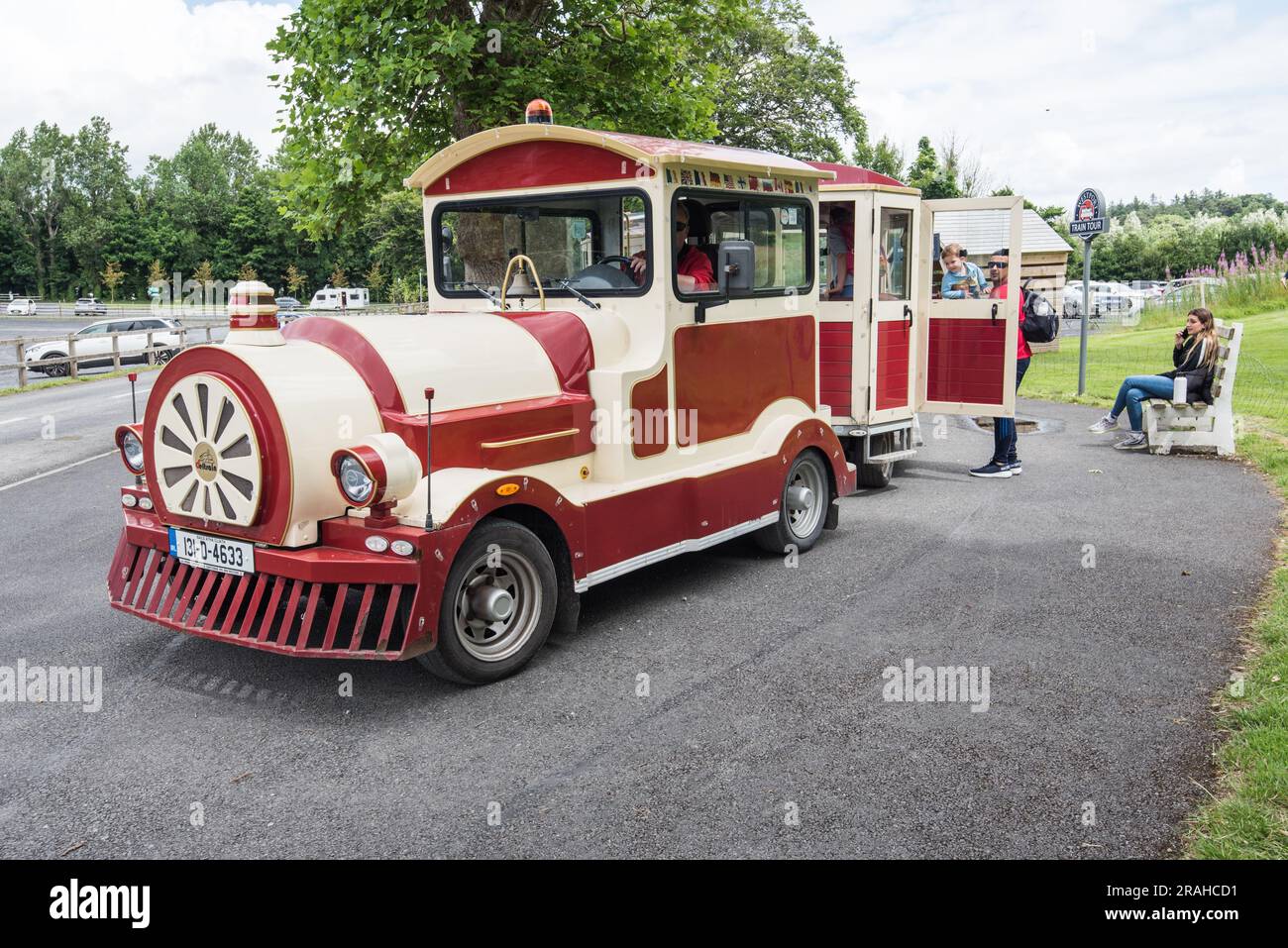 The train that runs around the surfaced roads at Westport House in ...