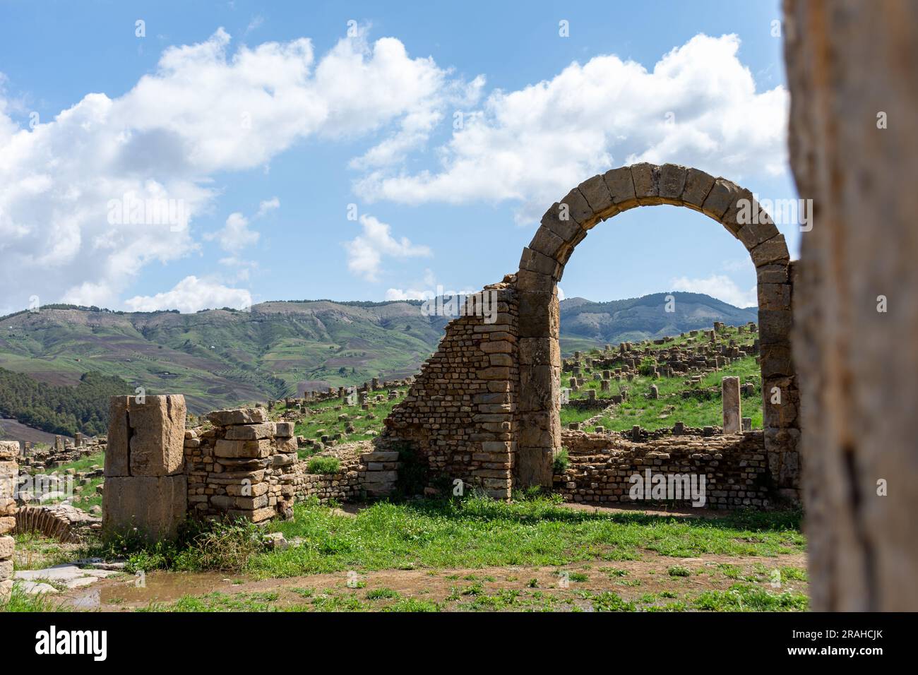 Roman arches in the ancient town of Cuicul in Djemila, Setif, Algeria ...