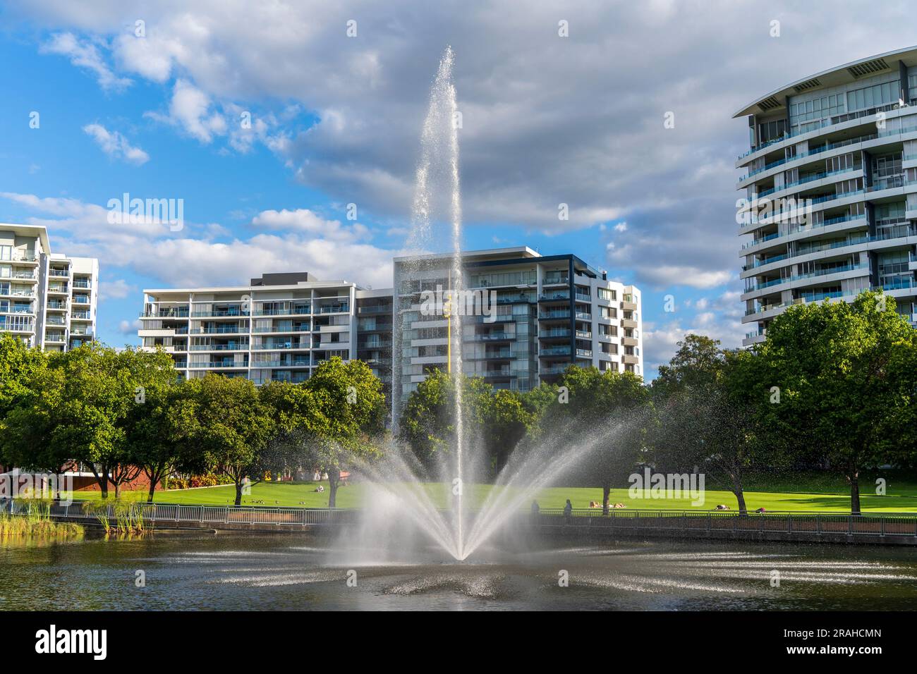 Fountain in Roma Street Parkland Stock Photo - Alamy