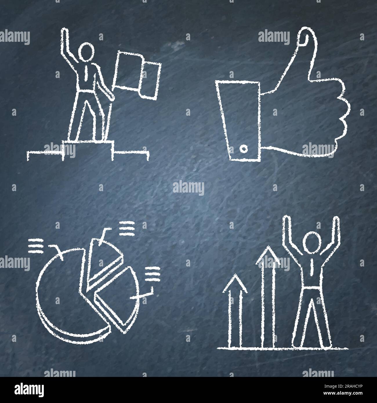 Electoral rating chalkboard icon set. Voting, distribution of votes ...