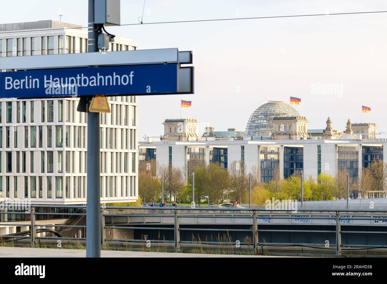 Berlin, Germany - April 19, 2023 : View of the central rail station of ...