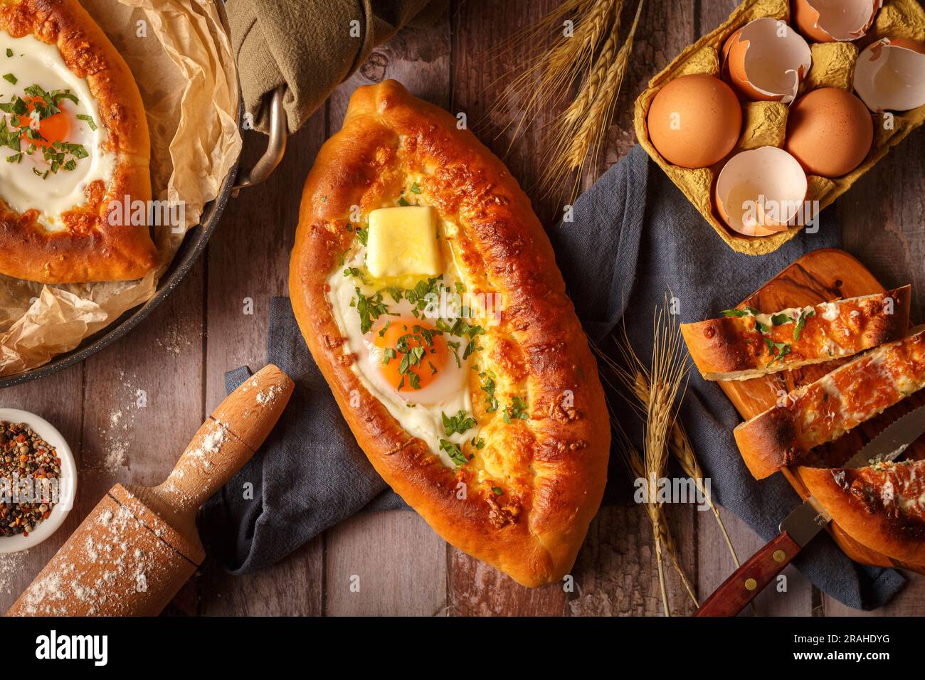 armenian, authentic, baked, boat, bread, butter, caucasian, cheese ...