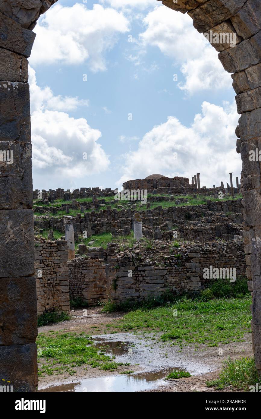 Roman arches in the ancient town of Cuicul in Djemila, Setif, Algeria ...