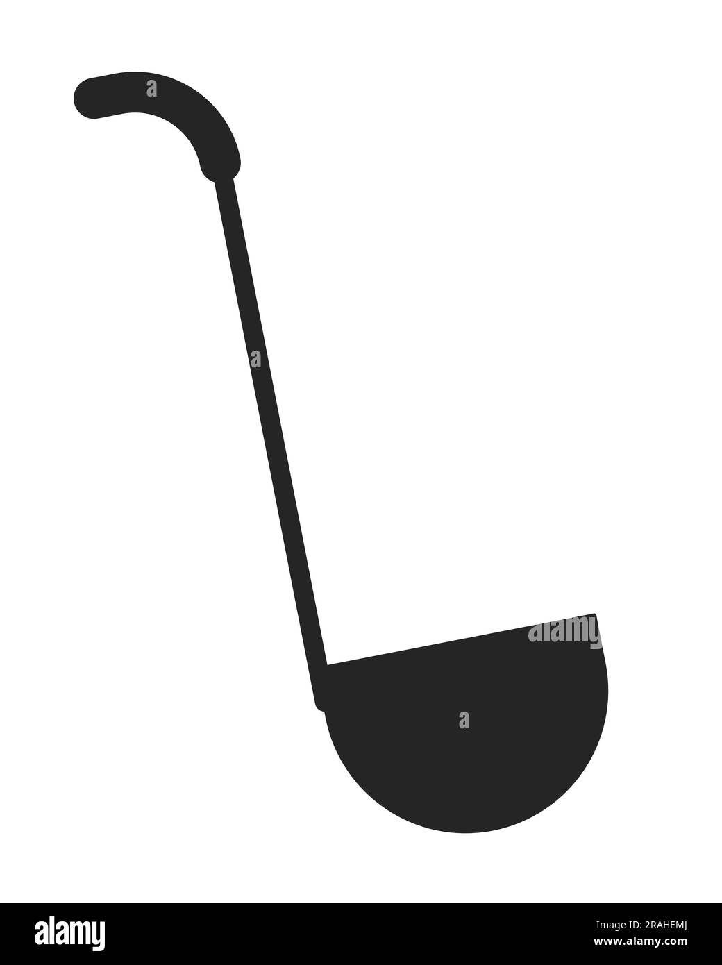 Cooking steel ladle flat monochrome isolated vector object Stock Vector ...