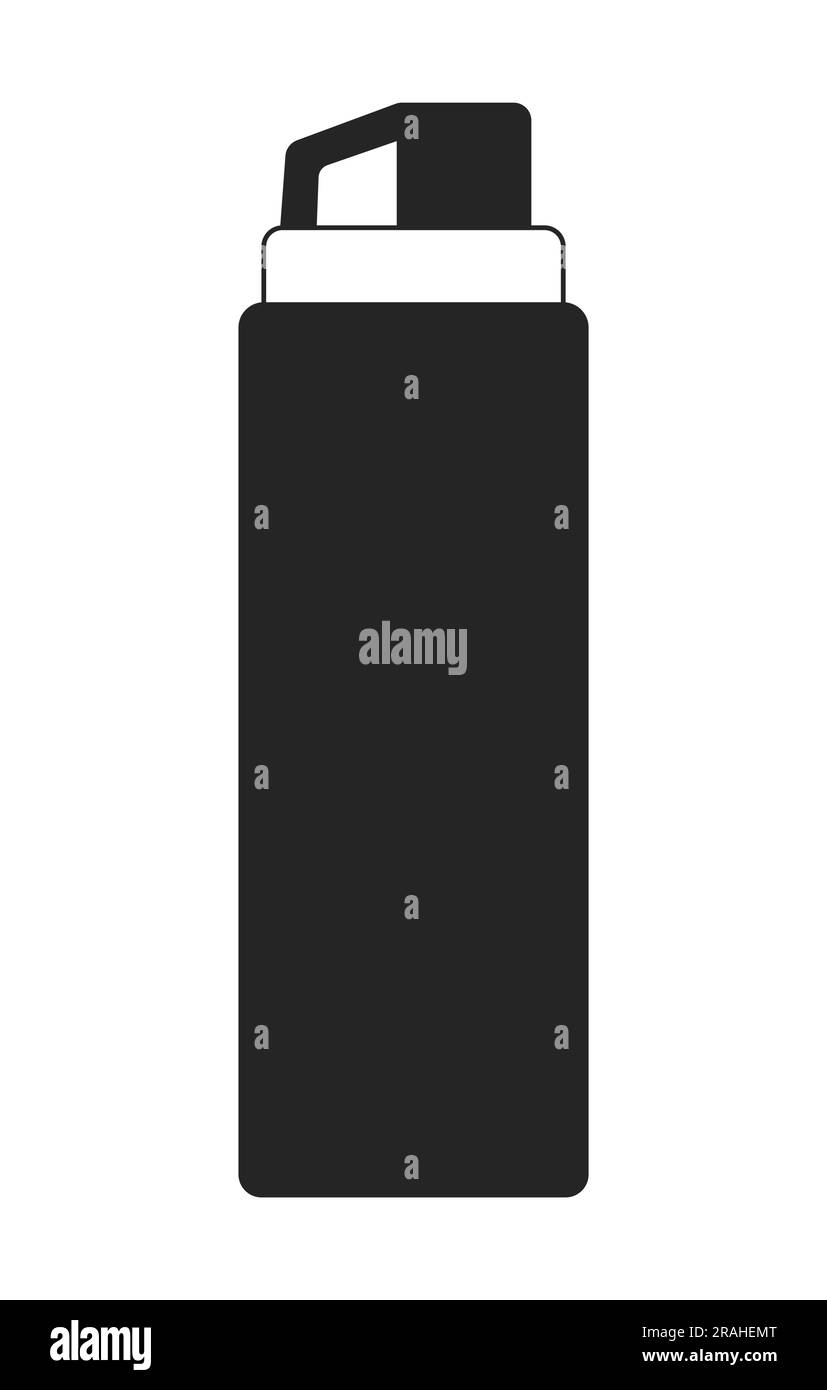 Portable bottle for water flat monochrome isolated vector object Stock Vector Image & Art - Alamy