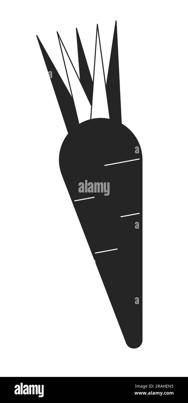 Fresh Carrot Flat Monochrome Isolated Vector Object Stock Vector Image And Art Alamy