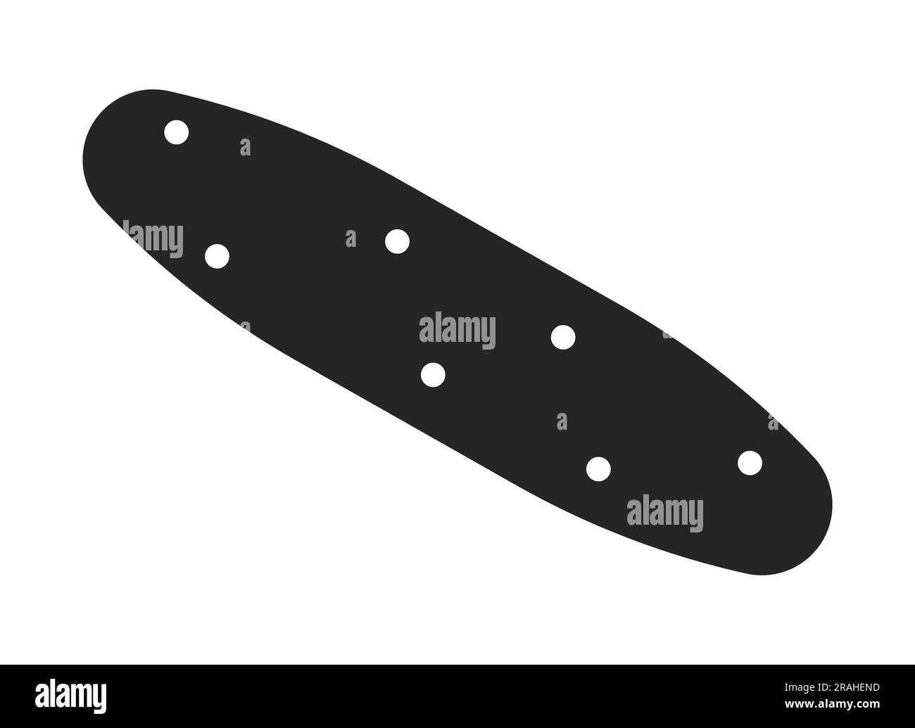 Fresh Cucumber Flat Monochrome Isolated Vector Object Stock Vector