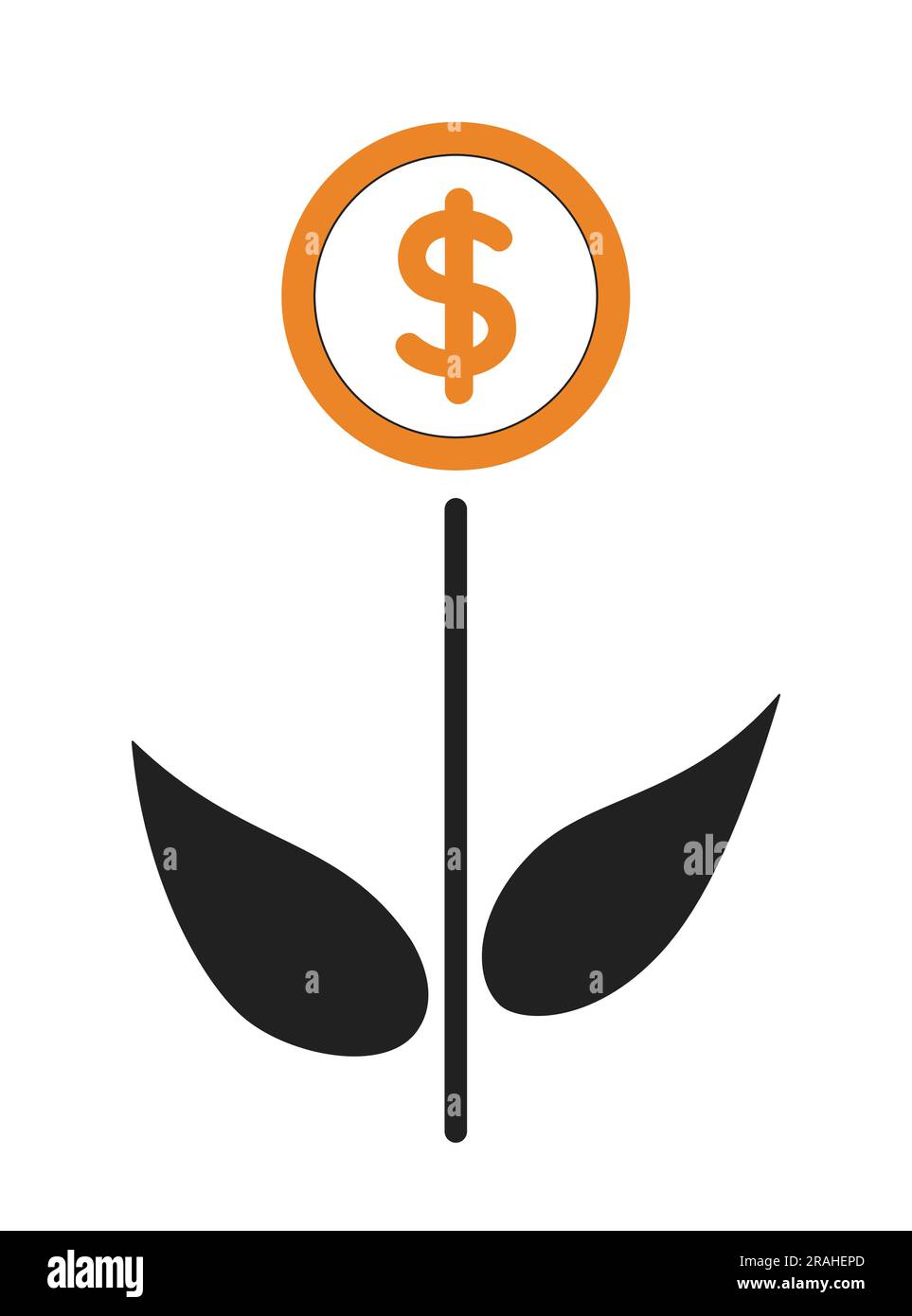 Money flower monochrome flat vector object Stock Vector Image & Art - Alamy