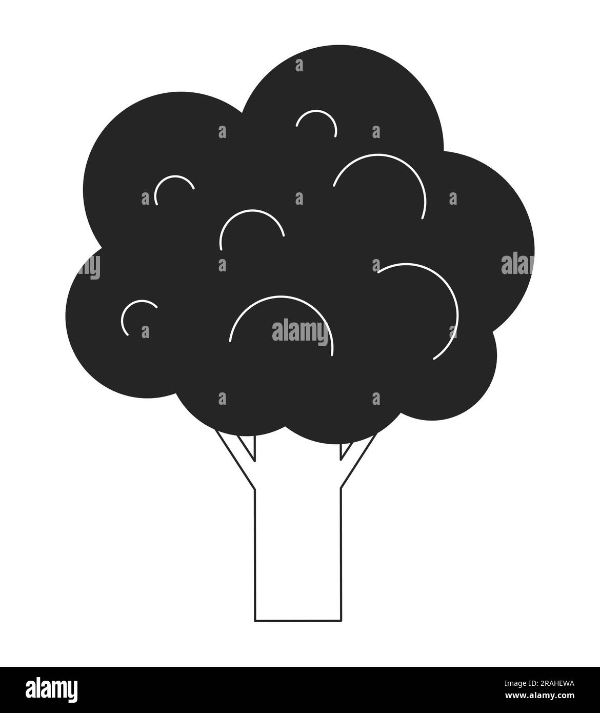 Fresh broccoli flat monochrome isolated vector object Stock Vector ...