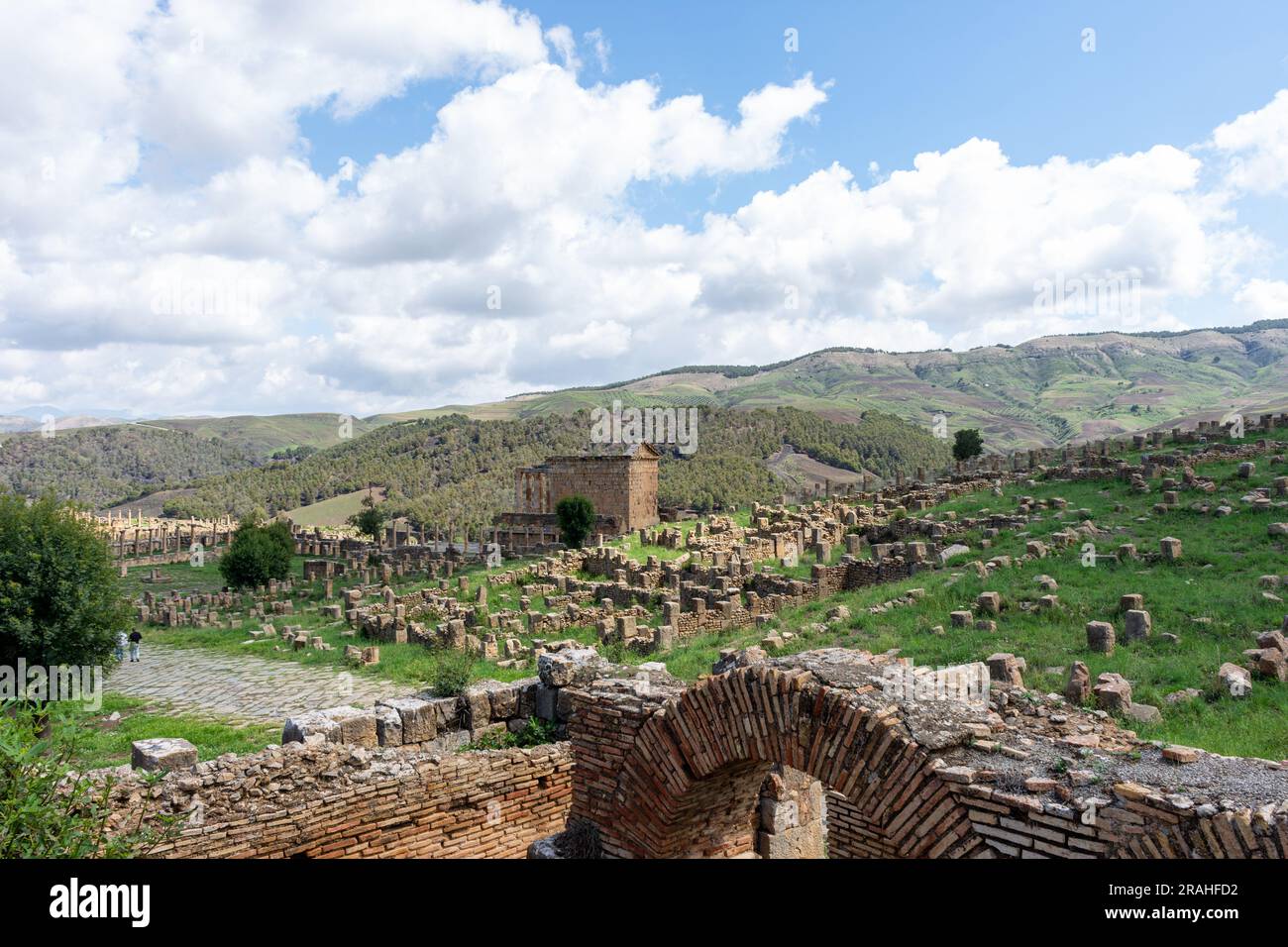 View of a Roman temple in the ancient town of Cuicul. UNESCO World ...