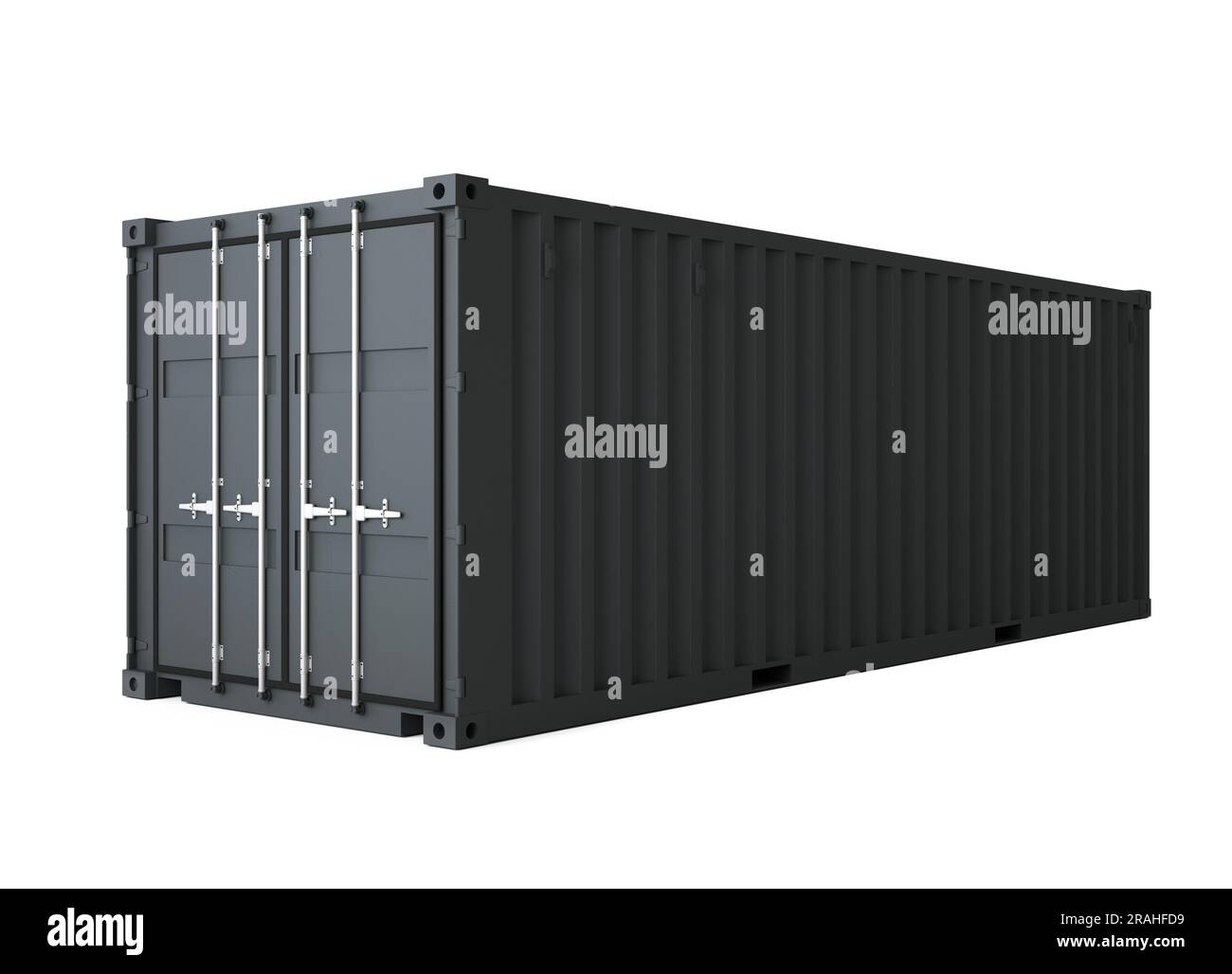 3d rendering of gray container cargo on white background Stock Photo ...