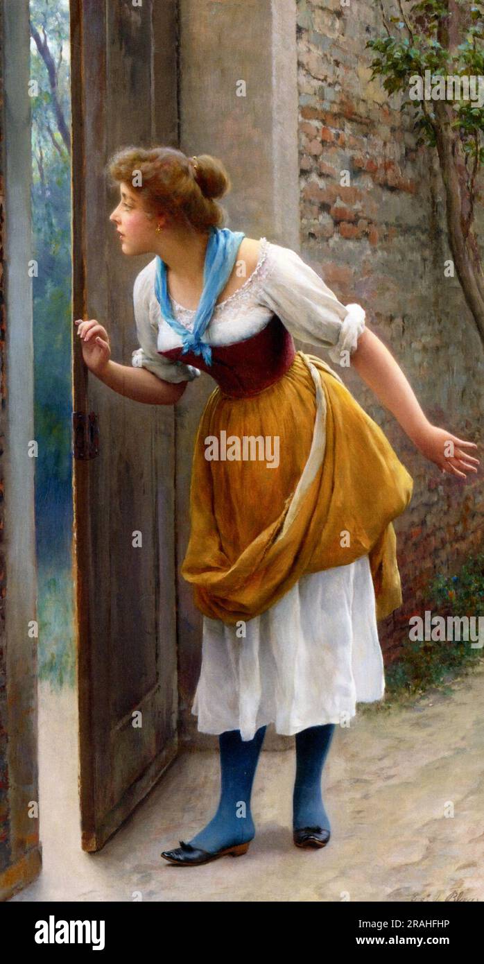 The Eavesdropper 1906 by Eugene de Blaas Stock Photo - Alamy