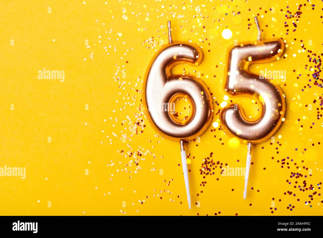 65 years celebration. Greeting banner Stock Photo - Alamy