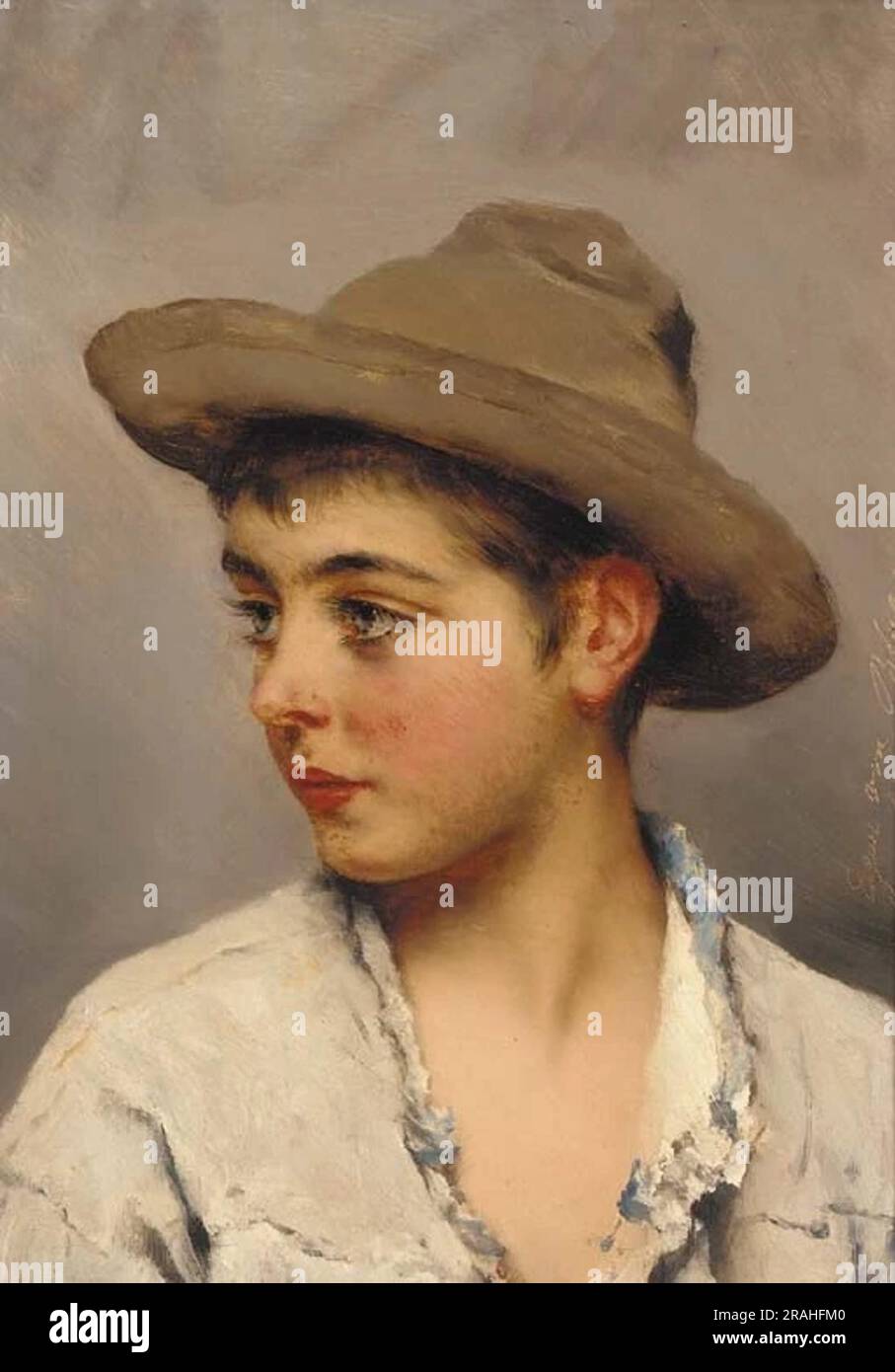 A young boy wearing a stetson Stock Photo - Alamy