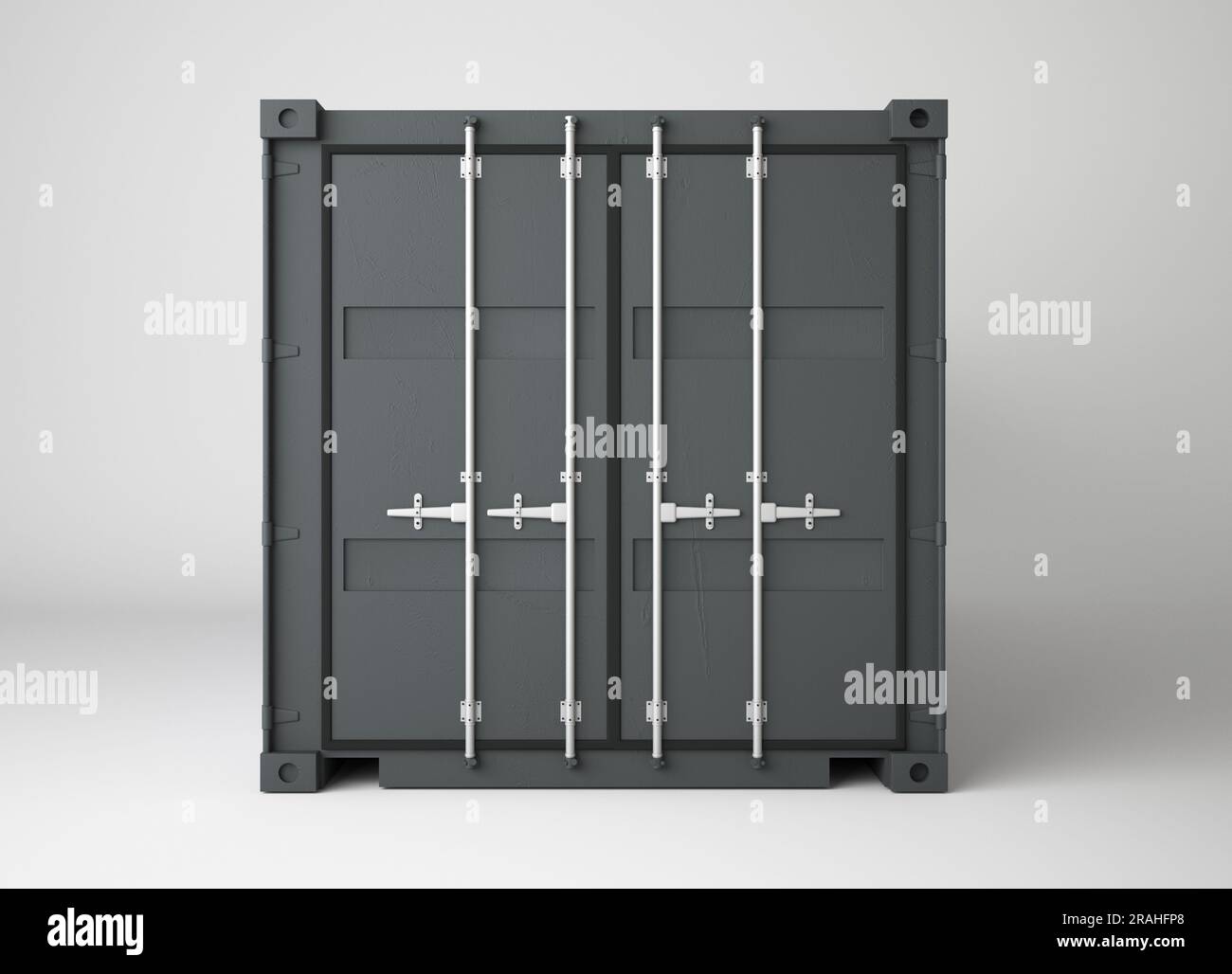 3d rendering of gray container cargo on white background Stock Photo ...