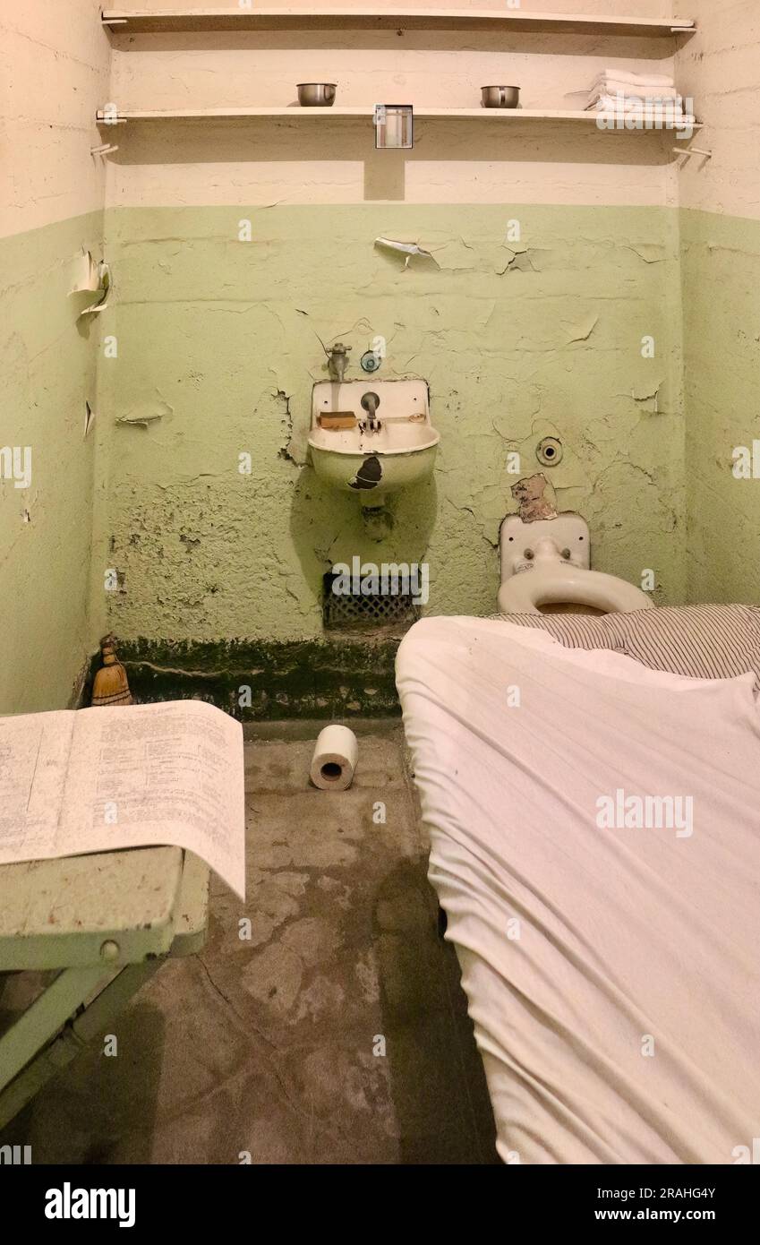 Interior of a prison cell Alcatraz Federal Penitentiary San Francisco ...