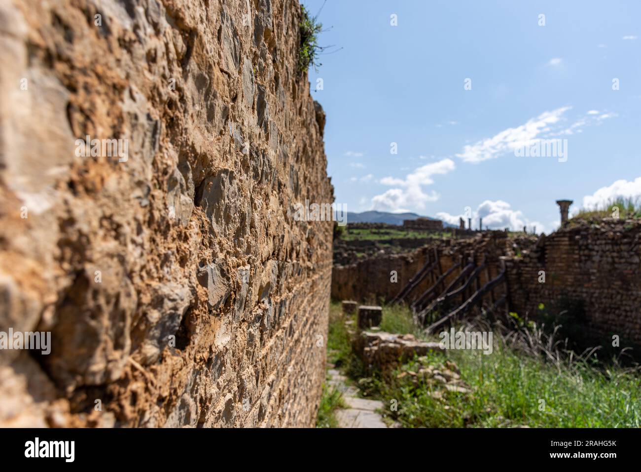 Roman ruins in the ancient town of Cuicul in Djemila, Setif, Algeria ...