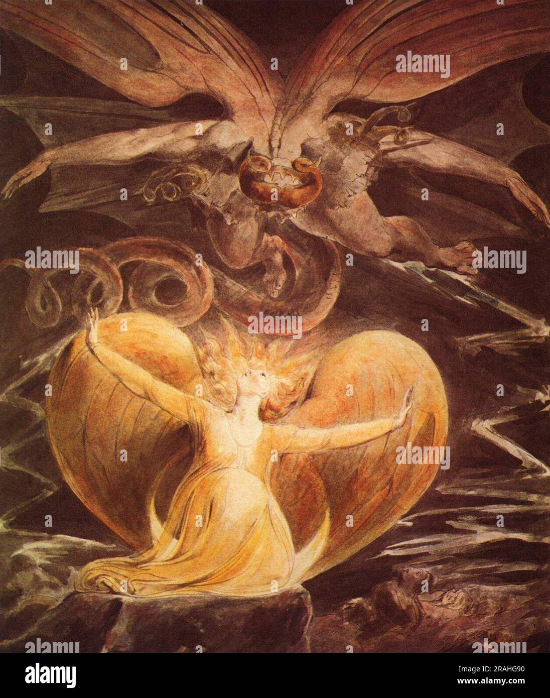 The Great Red Dragon and the Woman clothed with the sun 1810 by William Blake Stock Photo - Alamy