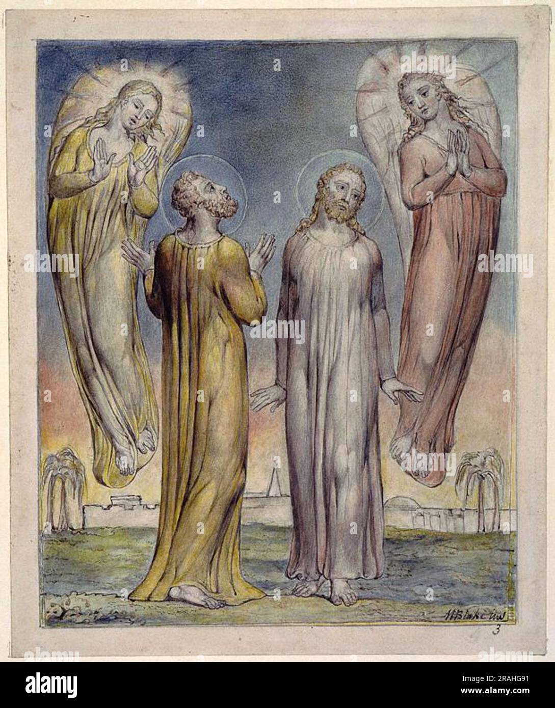 Andrew, Simon Peter Searching for Christ 1819 by William Blake Stock ...