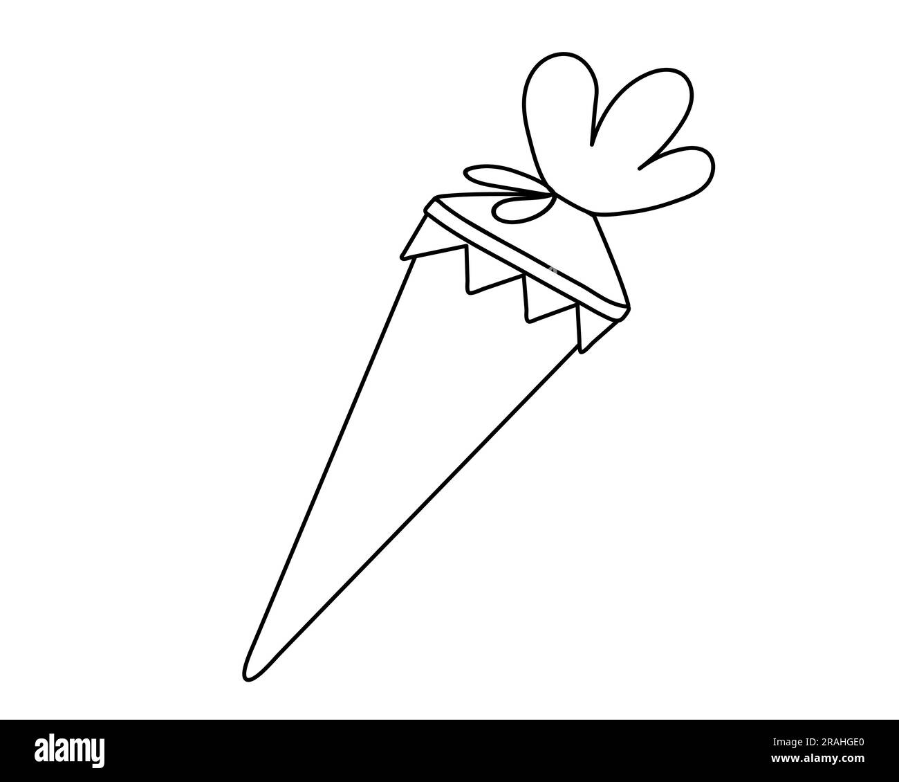 School sugar cone in simple line style.Vector illustration for color ...