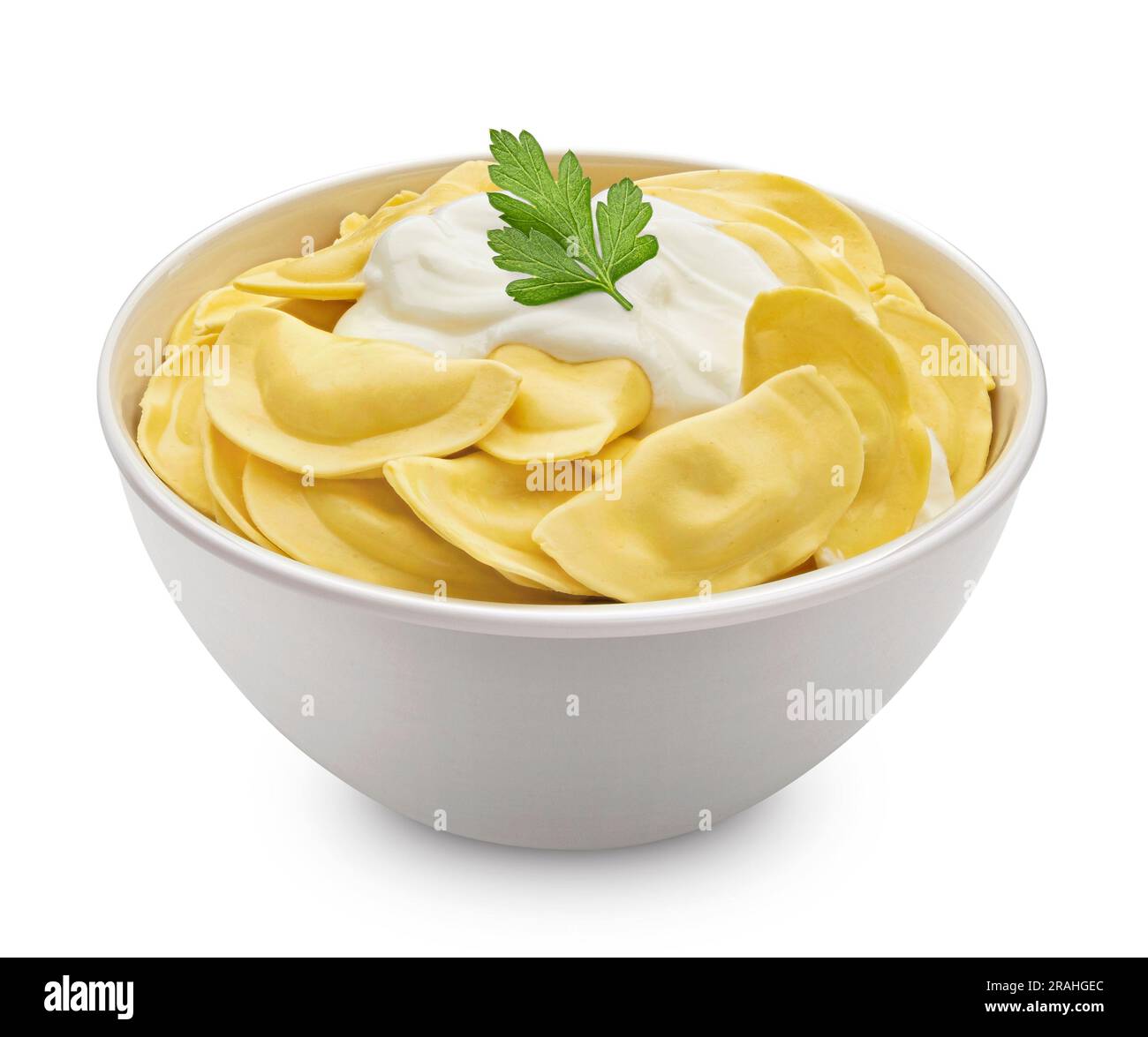 Traditional vareniki, filled dumplings isolated on white background ...