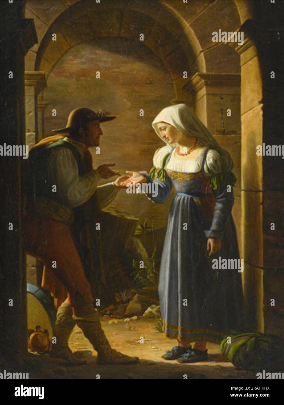 The reading of the hand 1865 by Carl Bloch Stock Photo - Alamy