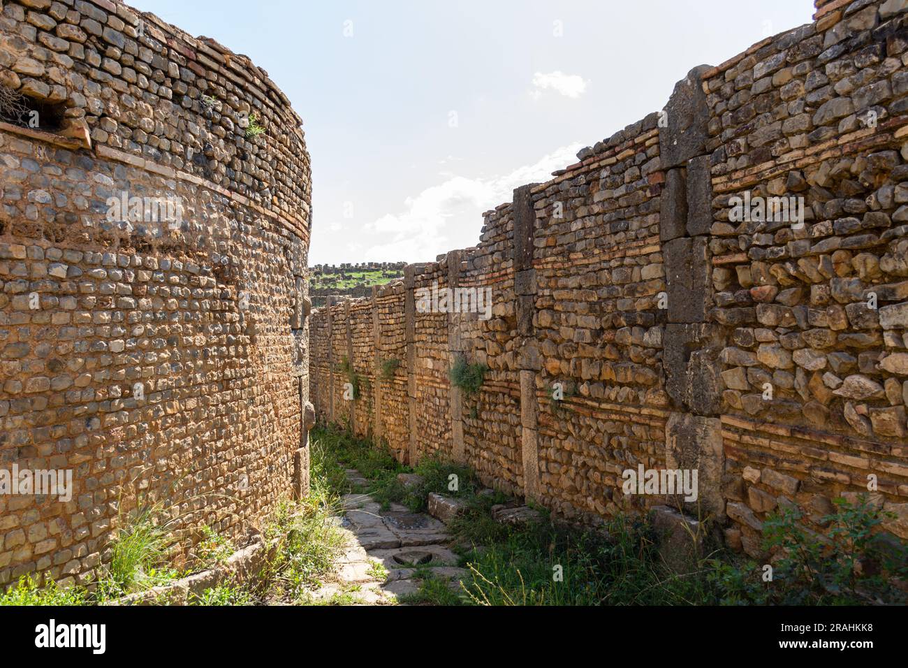 Roman ruins in the ancient town of Cuicul in Djemila, Setif, Algeria ...