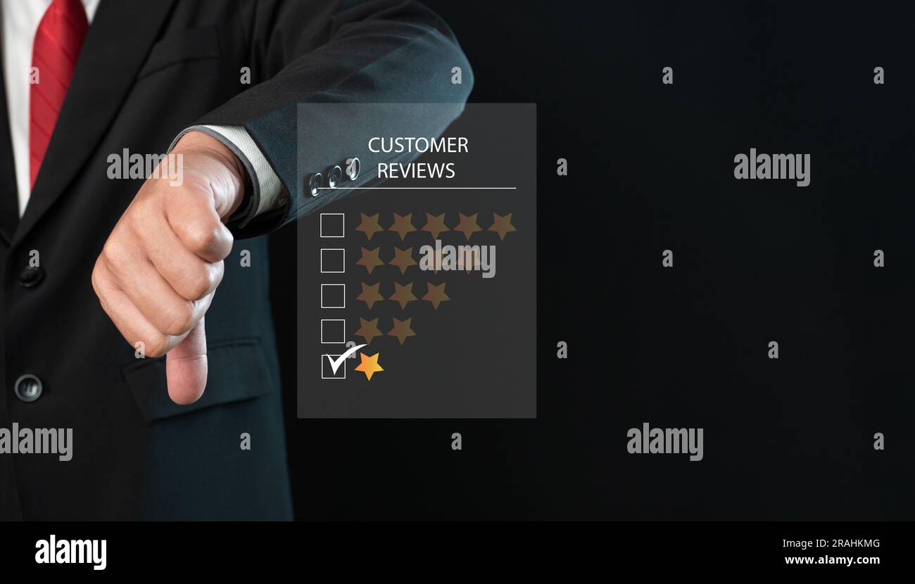 concept customer dissatisfaction experience. The businessman rated one ...