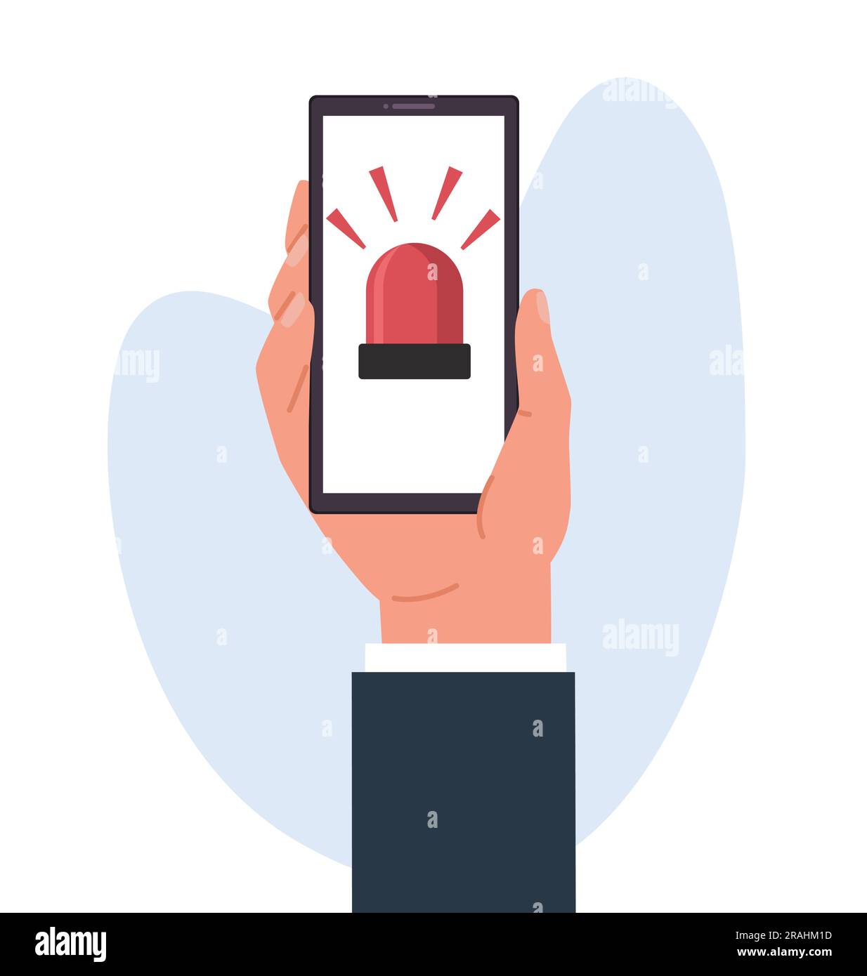 Concept of important message or alert, red flashing sign of ambulance ...