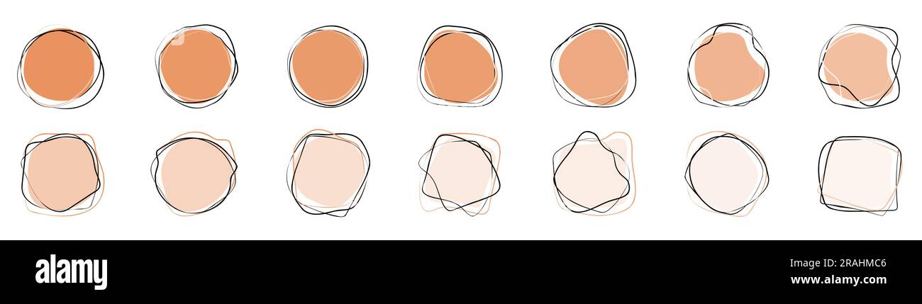 Set of graphic elements of irregular round shape.Organic amoeba in the ...