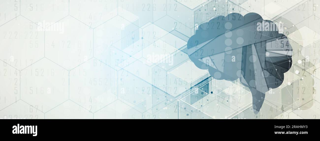 Abstract human brain. Artificial intelligence new technology. Science ...