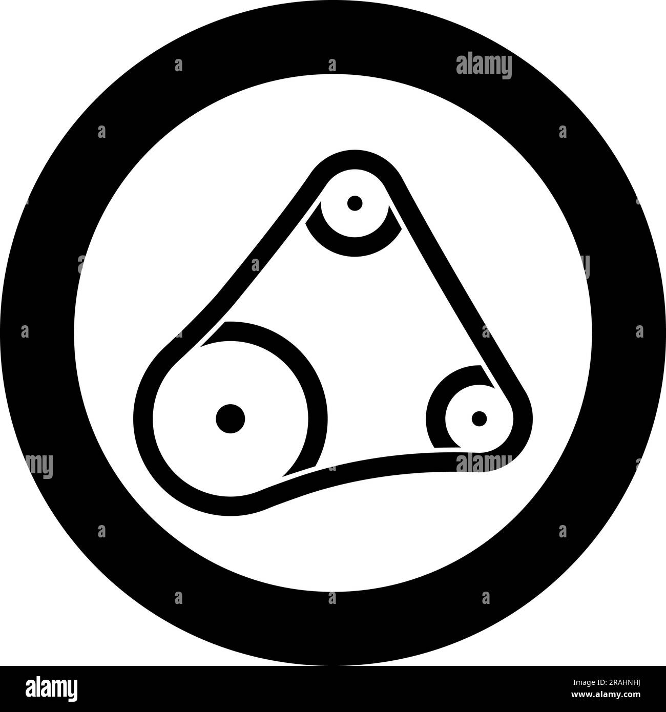 Belt transmission mechanism with three pulleys drive part automobile ...
