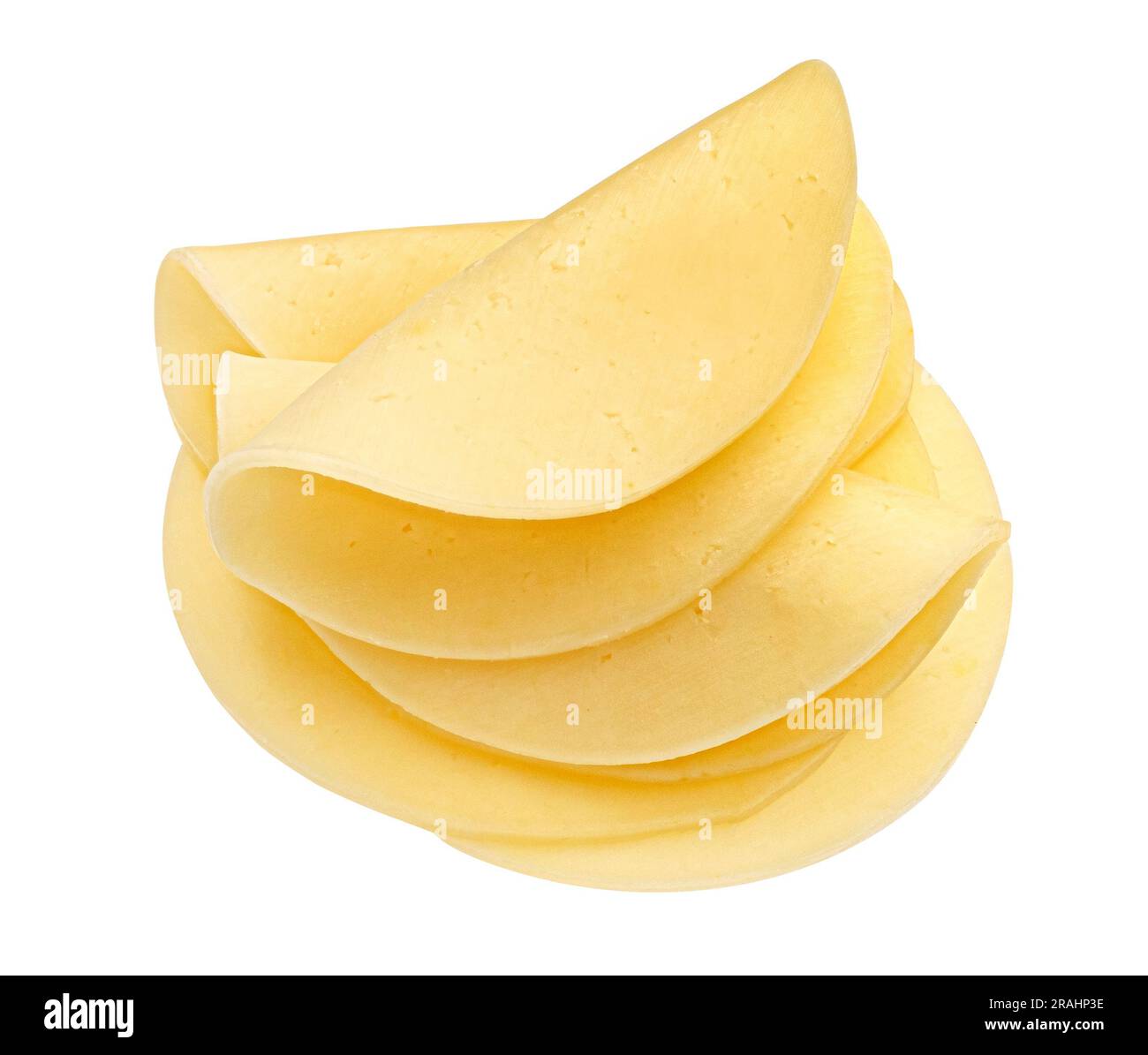 Salami cheese, round gouda slices isolated on white background Stock ...